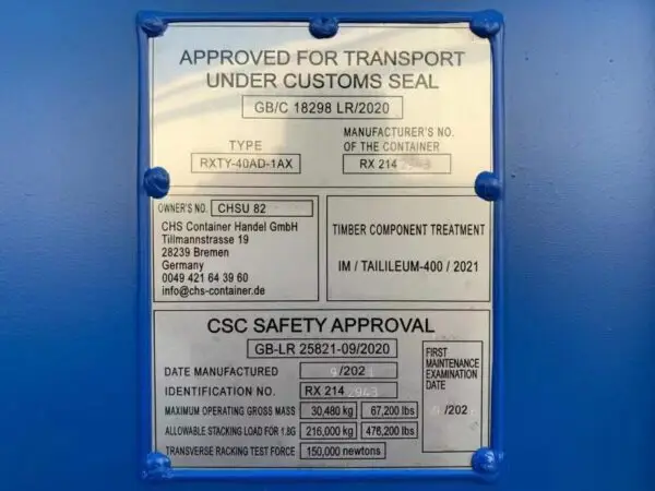 40ft New Shipping Containers For Sale | CHS Container Group USA