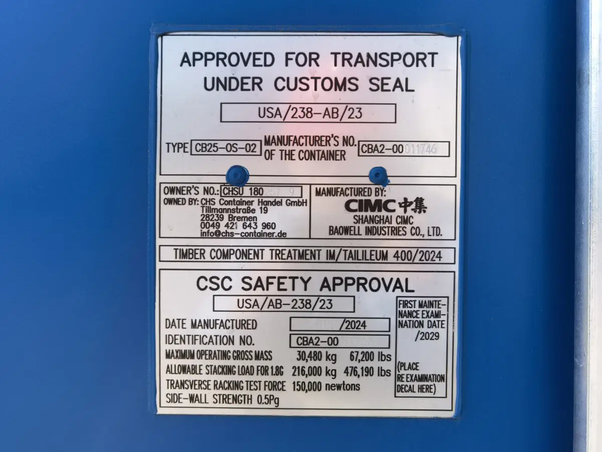 20ft New Side-Open Containers For Sale | CHS Container Group USA